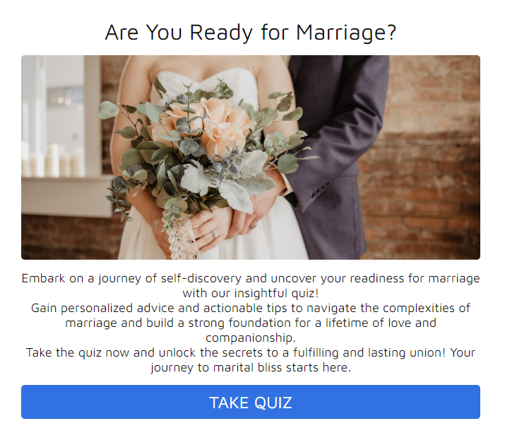 Are you ready for marriage quiz? - David Onu